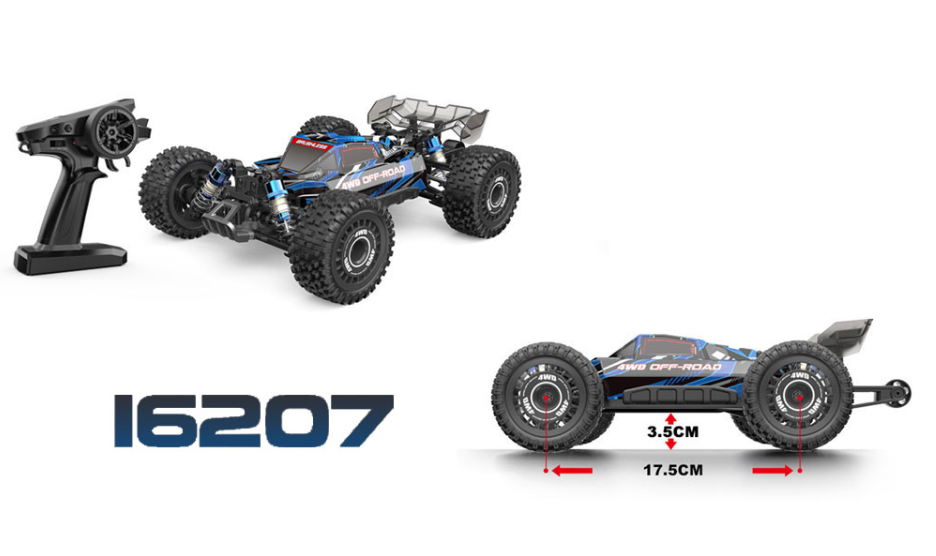 MJX HYPER GO 16207 HIGH SPEED RC BUGGY 1/16 BRUSHLESS 4WD 65KMH RTR 3S ...