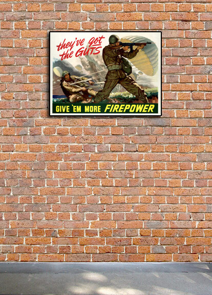 "Give 'Em More Firepower!" WW2 US Army Airborne War Poster - 18x24 | eBay