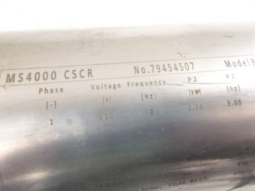 Grundfos Pump 4" MS4000 CSCR 3HP Model B Phase 1 Submersible Pump Motor ...