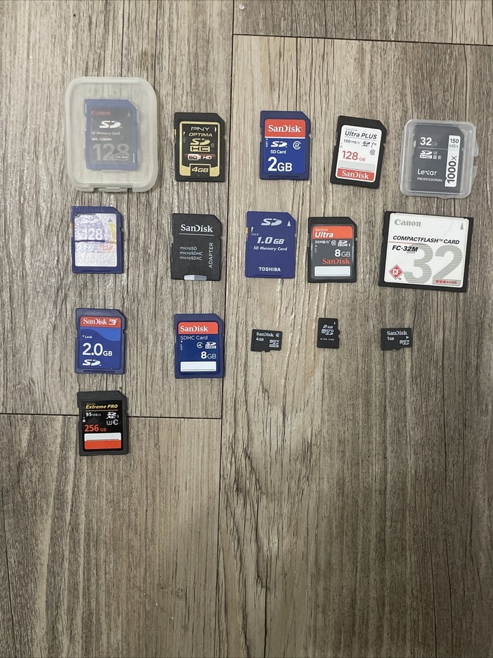 Lot of 40 SD MicroSD CompactFlash Memory Stick Camera Memory Cards ...