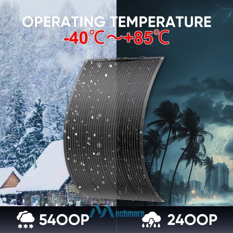 400W 200W 100W Solar Panel Kit Mono Off-Grid 12/24V Home Rooftop RV ...