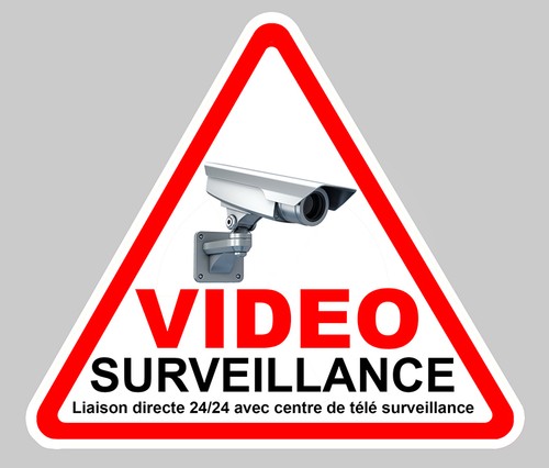 VIDEO SURVEILLANCE CAMERA PROTECTION 9cm AUTOCOLLANT STICKER (VA048) | eBay