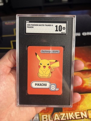 Pokemon 2005 Pikachu Master Trainer Card SGC 10 Extremely Rare Pop 3 ...