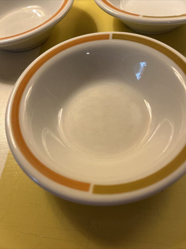 Vintage Sterling China Restaurant Ware 4 Sauce Dessert Bowls Orange ...