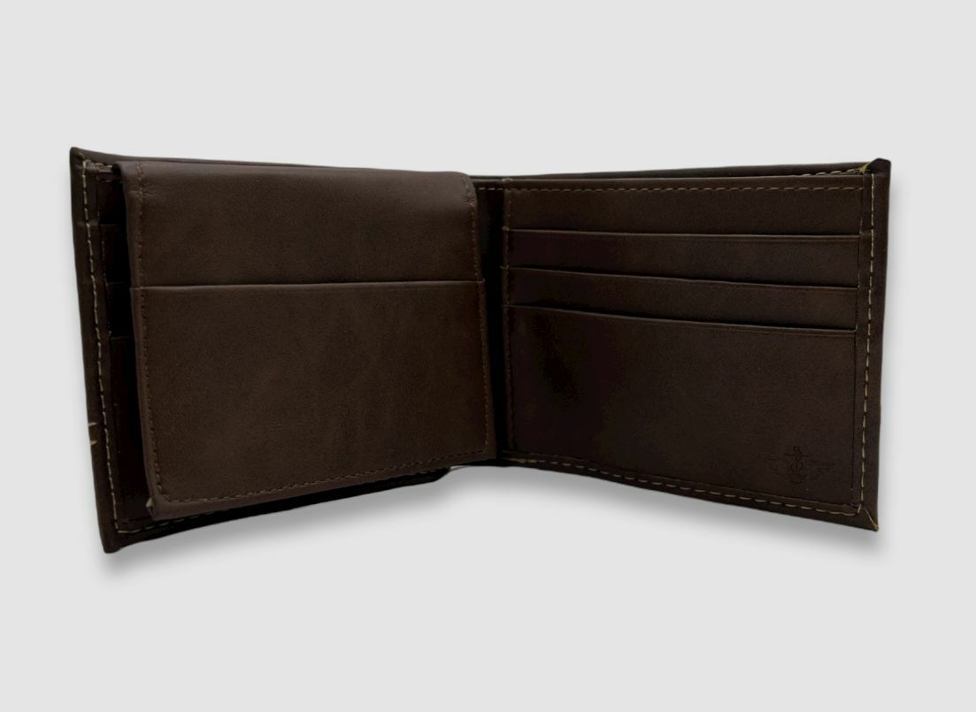 Dockers Men's Brown Leather RFID Billfold Bifold Passcase Wallet for ...