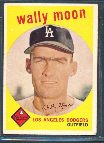 1959 Topps #530: WALLY MOON High # SP, Los Angeles Dodgers ~ FAIR to ...