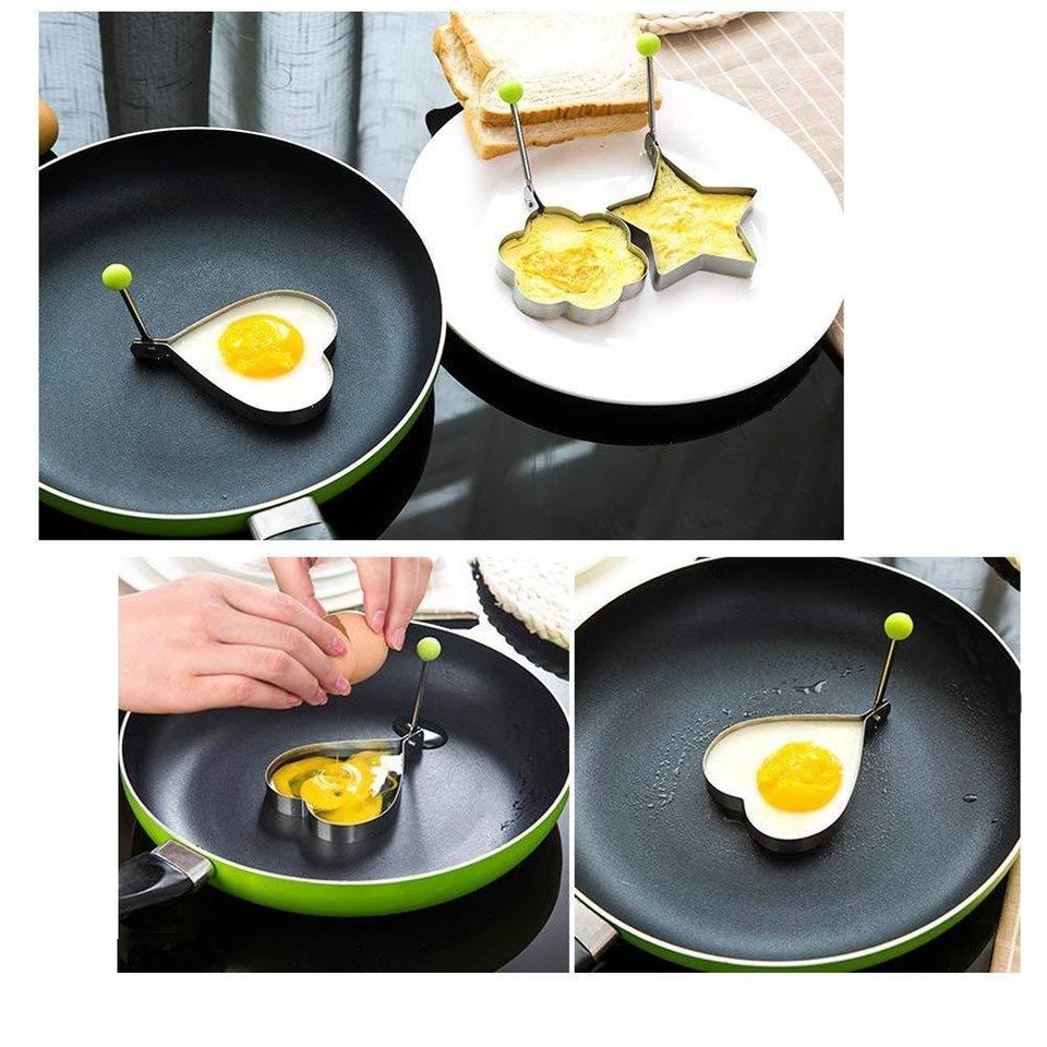 5Pcs Fried Egg Non Stick Stainless Steel Pancake Ring Mold Cooking ...