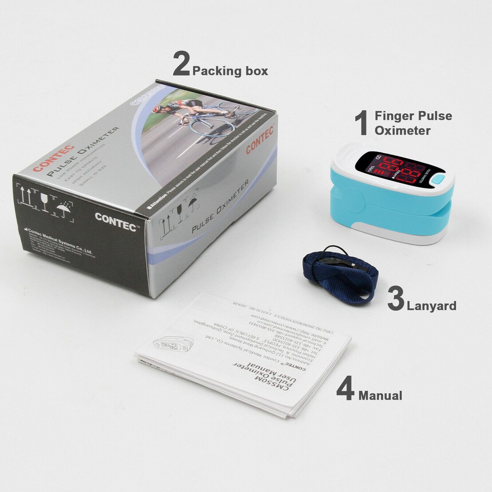 CE FDA Finger Pulse Oximeter SpO2 Pulse Heart Rate Blood Oxygen Patinet ...