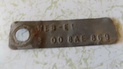 1969 1970 MUSTANG TORINO MONTEGO FORD 8 inch 3.00 OPEN REAR END ID TAG ...