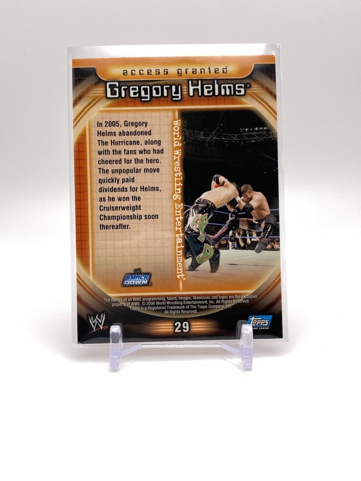 2006 Topps WWE Insider Restricted Access Gregory Helms #29 Rookie RC | eBay