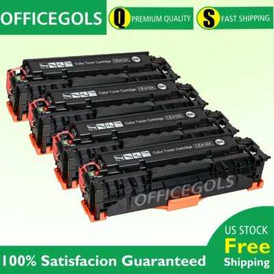 4Pk CE410X Black Toner for HP 305X LaserJet Pro 400 Color M451dn M451nw ...