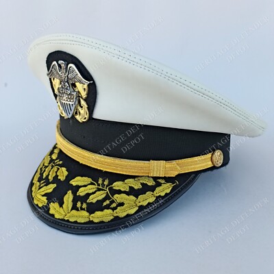 WW2 Era US Navy Commodores Admiral’s Summer Uniform Peaked Hat ...