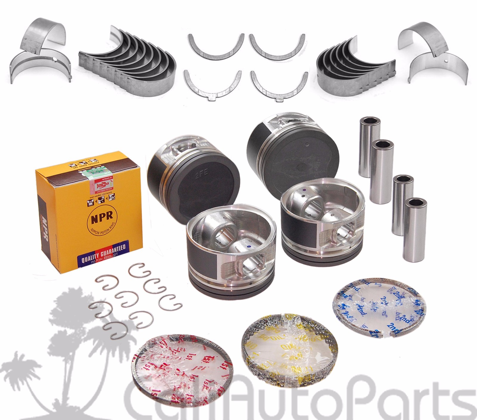 95-04 TOYOTA TACOMA 2.4L 2RZFE DOHC 16V NPR PISTONS +RINGS SET MAIN ROD ...