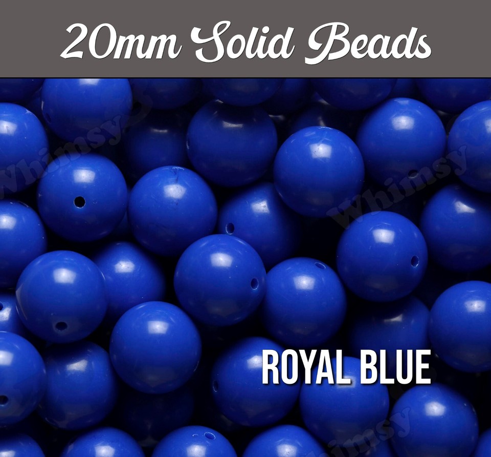 20mm Beads - 20 Pack of Chunky Bubblegum Beads, Round Acrylic Colorful ...
