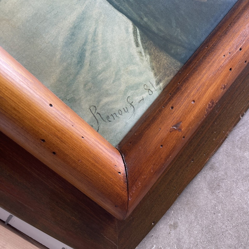 Emile Renouf French artist "The Helping Hand" signed framed 1881 print ...