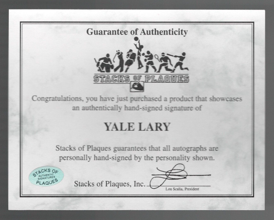 Yale Lary Lions Signed Autographed 8x10 Photo-Stacks of Plaques ...