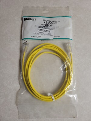 Panduit 9ft Cat6 Patch Cord – Yellow, UTP, LSZH, CM-Rated (UTP28SP9YL ...
