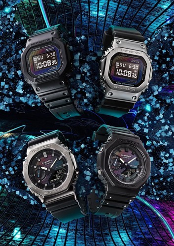 Casio G-SHOCK GM-5600RW-1JF Rainbow Brick Wall Digital Metal Case Watch ...