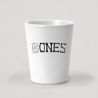 Bones Shot Glass - 1.5oz White Ceramic Shot Glass - Bones TV Show ...