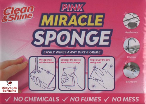 Miracle Cleaning Sponge 6 Pack Pink Magic Eraser Stain Remover Kitchen ...