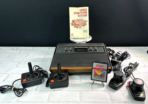 VTG ATARI * CX-2600A VIDEO COMPUTER SYSTEM * CONSOLE w/ CONTROLLERS ...