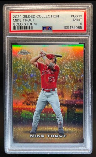 2024 Topps Gilded Collection Mike Trout Gold Storm #/24 Angels PSA 9 | eBay