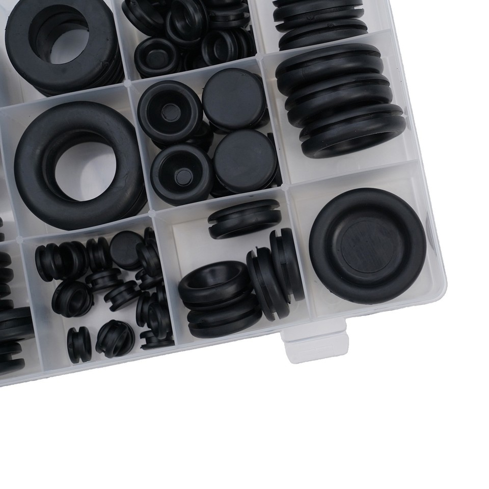 Perfect Fit 125Pcs Rubber Blanking Grommet Assorted Kit for Automobiles ...
