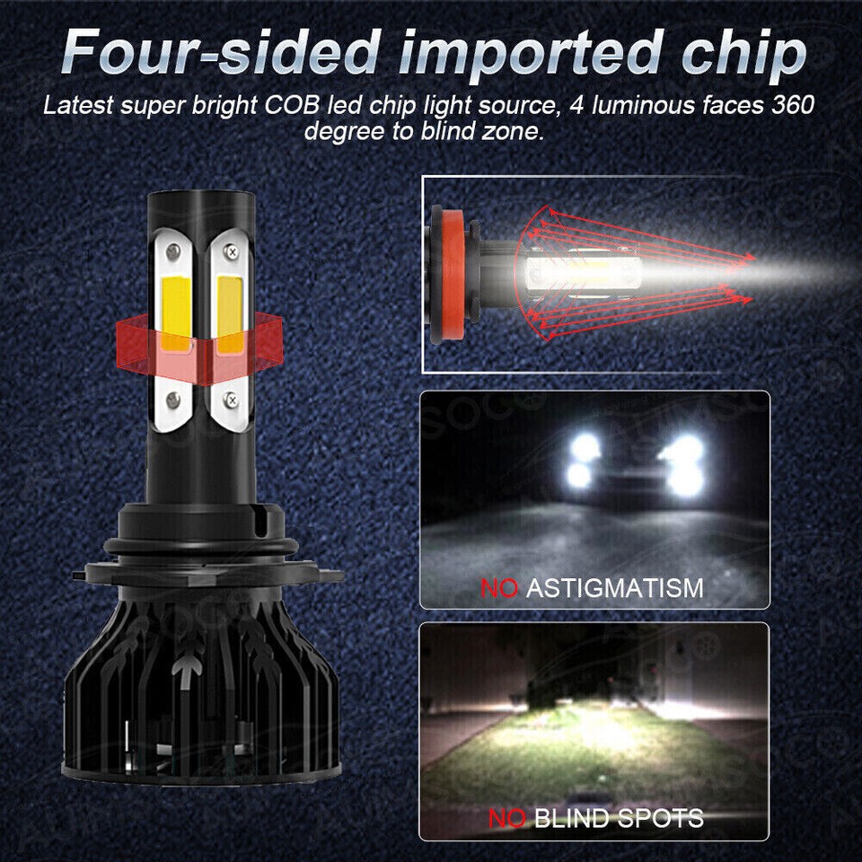 For Toyota Corolla 2009 2010 2011 2012 2013 Blue LED Headlight Bulbs Hi ...