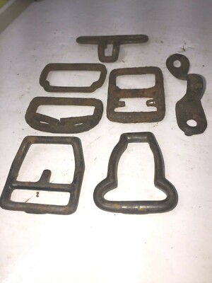 Lot of 7 Vintage Rusty Metal Belt Buckles Tack Bridle Various Crafts ...