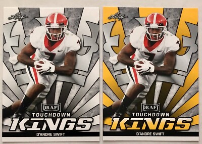 D’Andre Swift 2020 Leaf Draft TD Kings Base & Gold RC Lot Georgia ...
