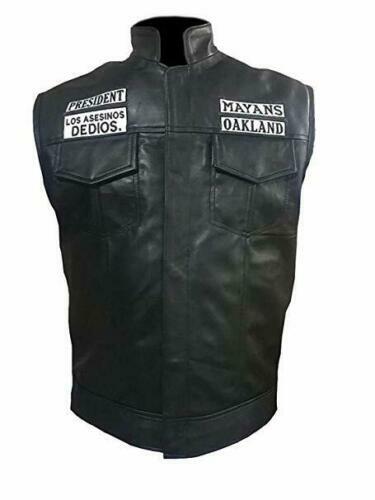 Mens JD Pardo Mayans MC Northern Cali Ezekiel Reyes Biker Black Leather ...