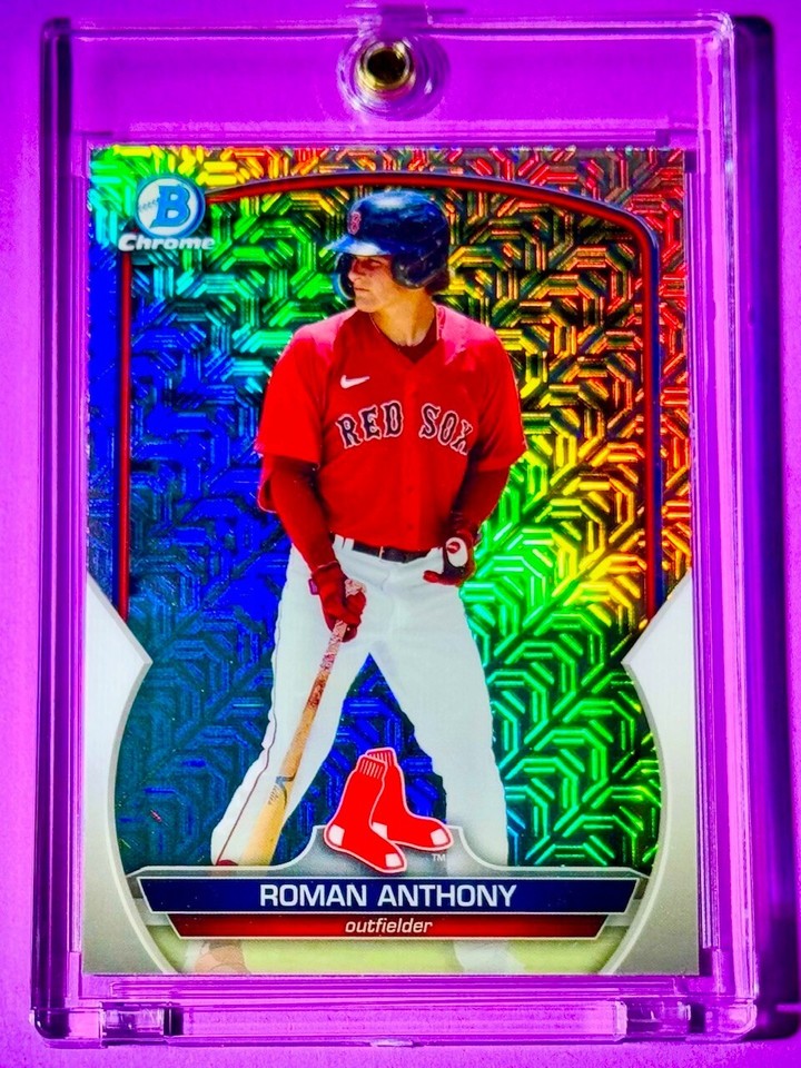 Roman Anthony RARE BOWMAN CHROME SILVER MOJO REFRACTOR ROOKIE CARD RC ...