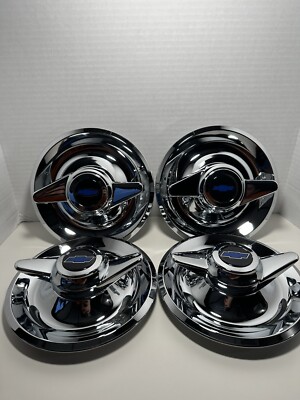 (4) 2 BAR SPINNERS CENTER CAPS FOR CHEVY RALLY WHEELS 7", BBC LOGO | eBay
