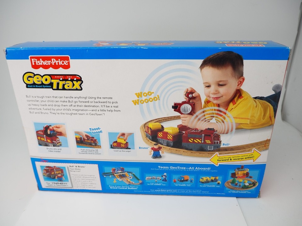 GeoTrax RC Train Bull & Bruno Toughest Team Maroon Remote Control Set ...