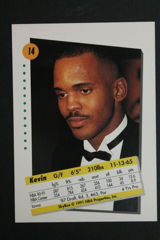 Kevin Gamble Boston Celtics Signed 1991 Skybox #14 Autographed NBA Card ...