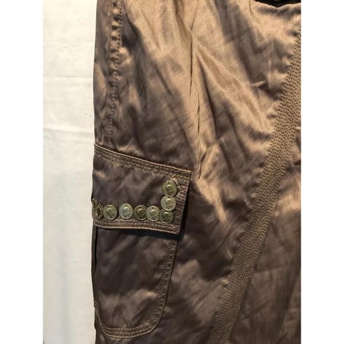 Cache Satin Expresso Coin Embellished Crop Pant New Metallic Kissed ...