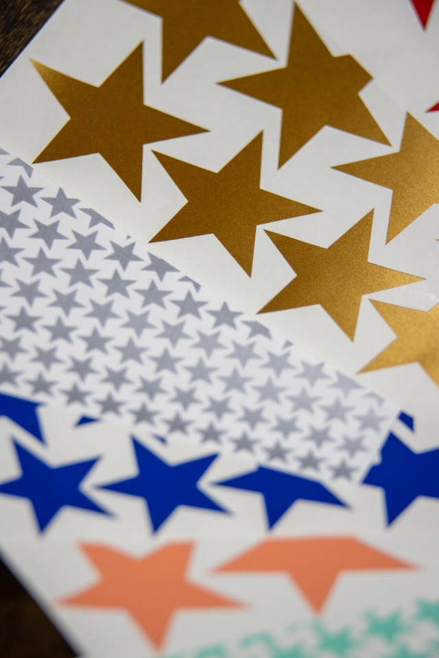 Star stickers! Pick your size and color! Permanent outdoor glossy vinyl ...