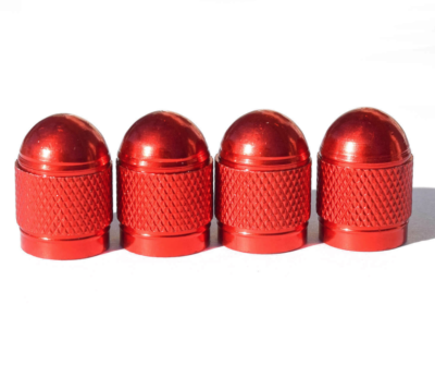 Red Dome Aluminum Tire Valve Stem Caps - Universal, Fits on all ...