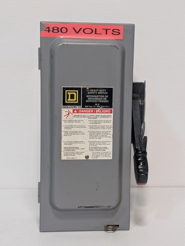 Square D H 361 Fusible Safety Disconnect Switch 600VAC 30A with 3 FRS-R ...