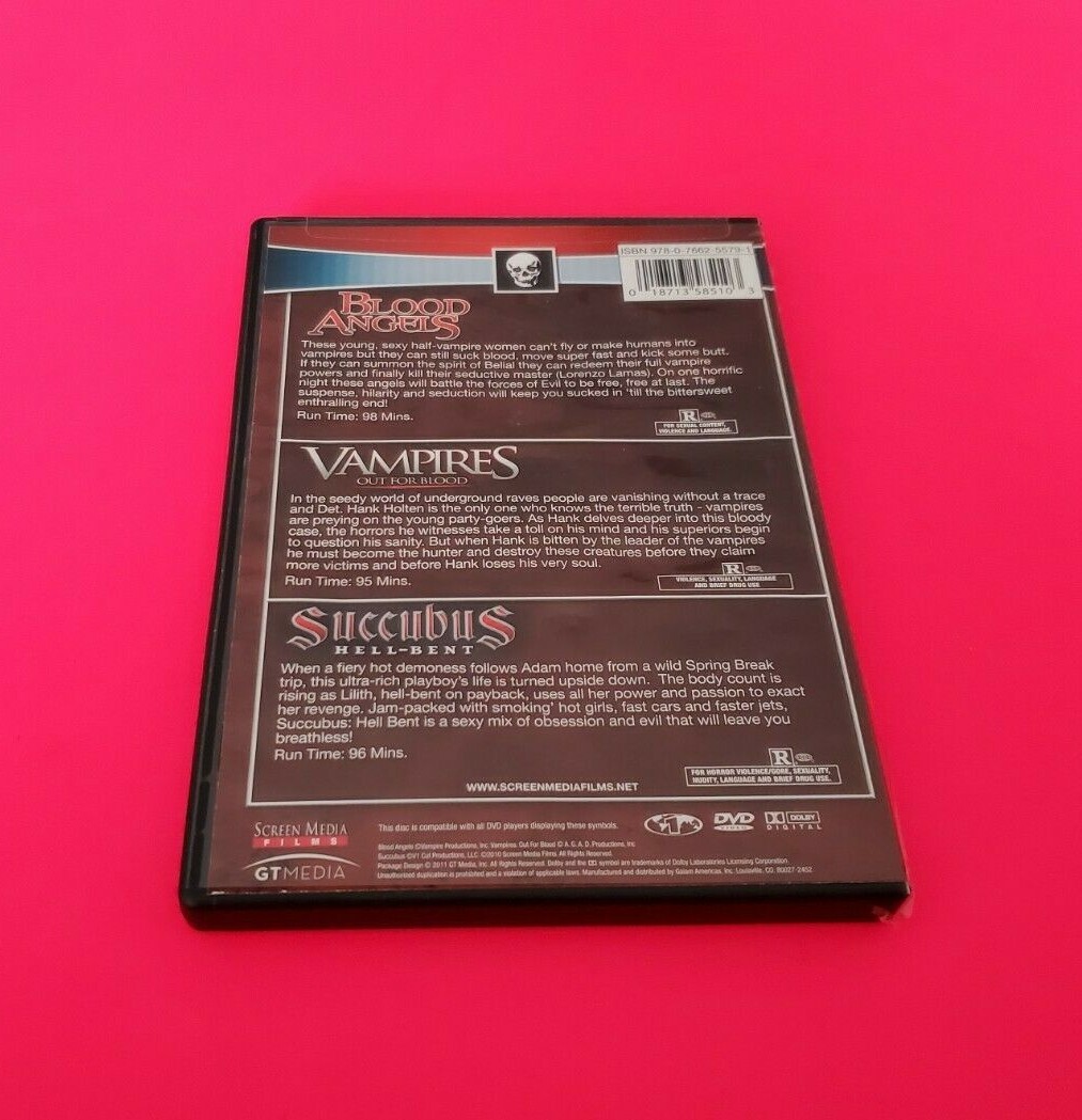 Vampire Themed Triple Feature DVD Blood Angels Vampires Succubus ...