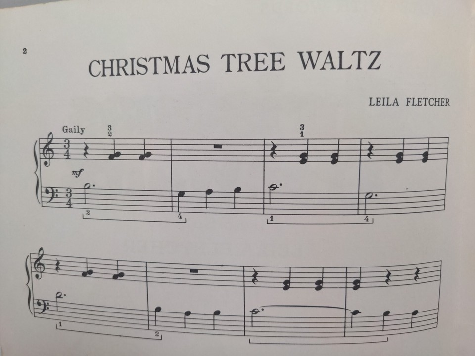 Christmas Tree Waltz Sheet Music Piano Solo Big Note Lyrics F4N | eBay