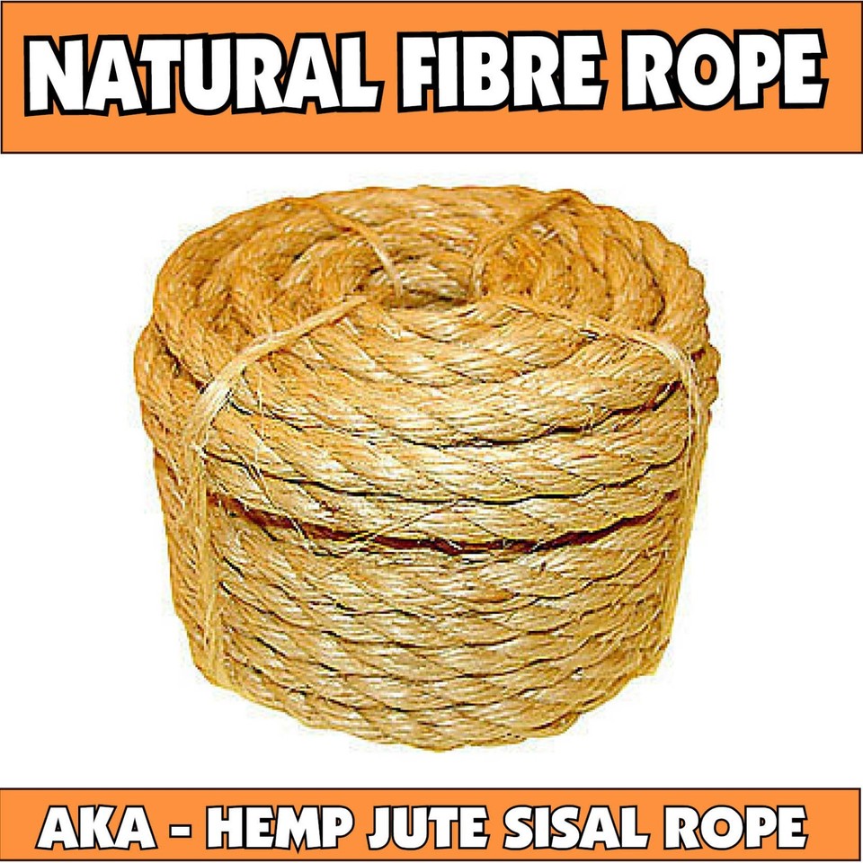 Sisal Rope 32mm Natural Fibre Hemp Manila Jute - By The Metre or Roll ...