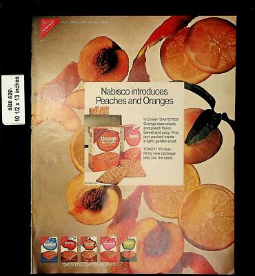 1970 Nabisco Peaches and Oranges Toastettes Vintage Print Ad 19766 | eBay