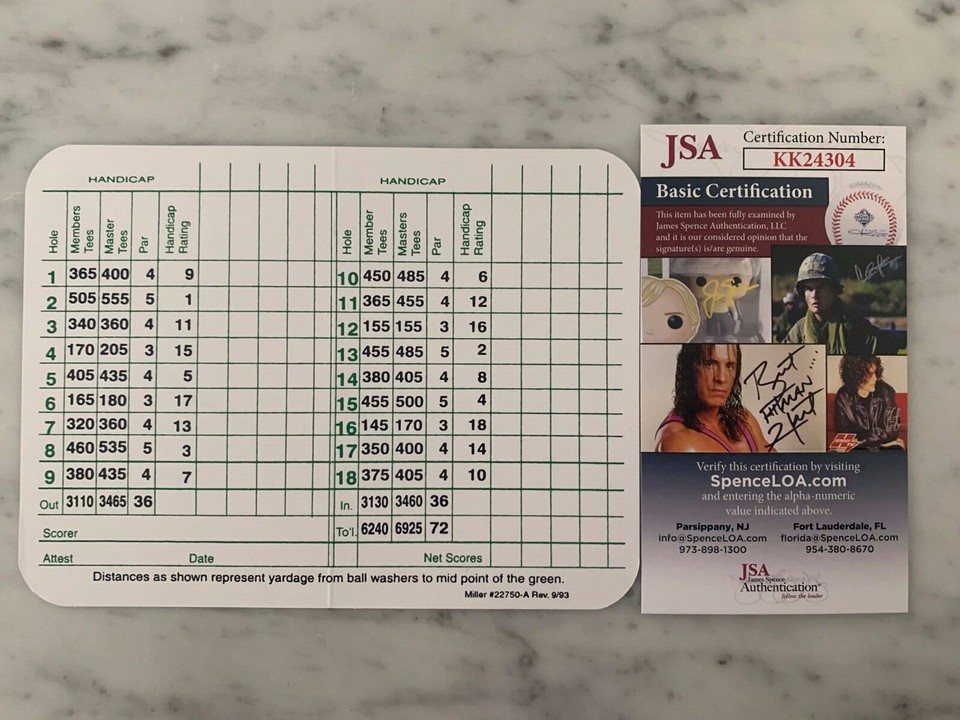 Bryson Dechambeau Signed Masters Golf Tournament Scorecard Autographed ...