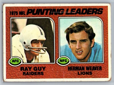 1976 Topps Ray Guy Herman Weaver #206 Oakland Raiders Detroit Lions | eBay