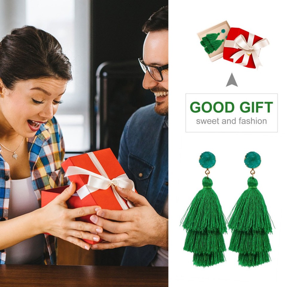 6 Pairs St Patrick's Party Festival Bohemian Exotic Tassel Earrings for ...