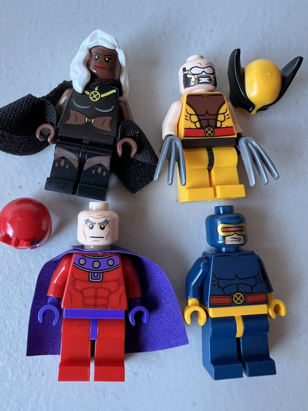 STORM WOLVERINE MAGNETO CYCLOPS LEGO MINIFIGURE LOT minifig x-men ...