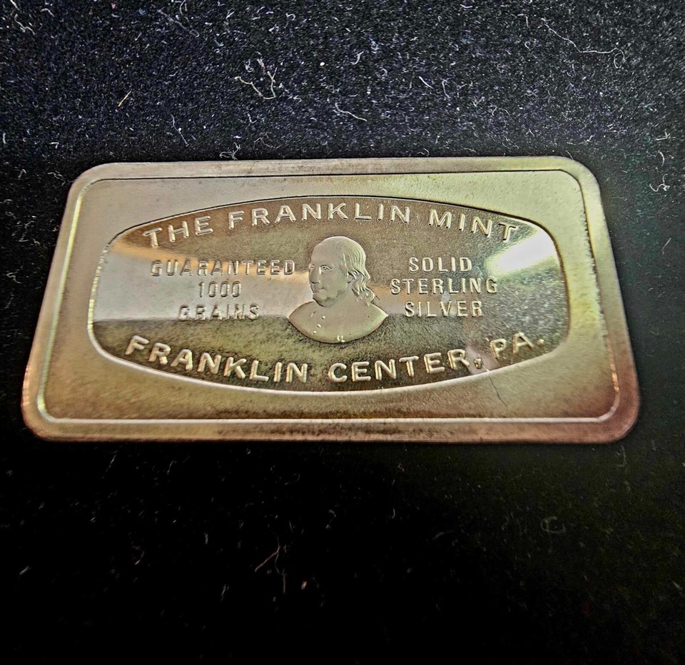 Silver 1971 Augusta Georgia Railroad Bank & Trust Franklin Mint Art Bar ...