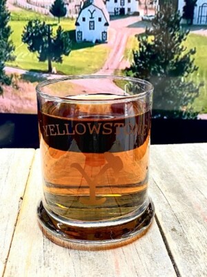 Etched glassware Yellowstone Whiskey Drinking Glass | eBay