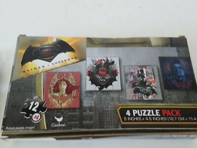 Batman v Superman 4 Pack of Jigsaw Puzzles 5x4.5 Inches 639277171870 ...